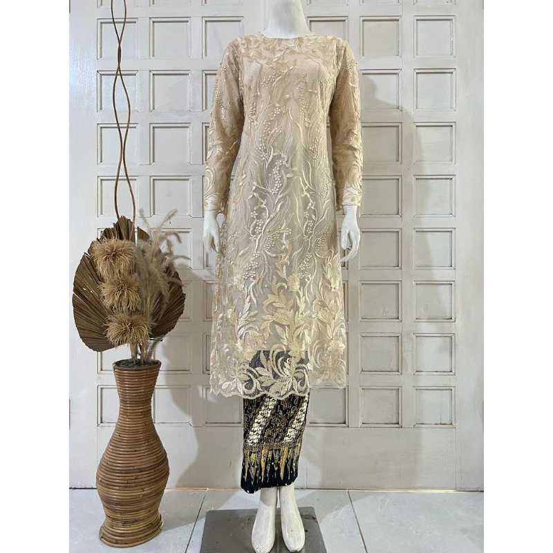 Jual SETELAN KEBAYA LONG TUNIK TILE/KEBAYA SERAGAMAN PESTA/KEBAYA ...