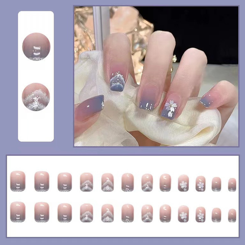 Jual 24Pcs Kuku Palsu Fake Nail Kuku Palsu Aesthetic Murah Import ...