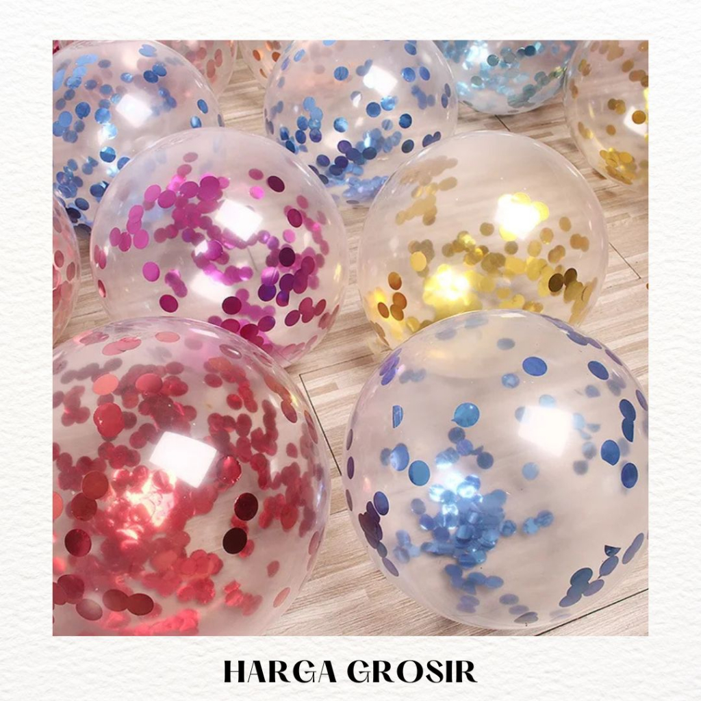 Jual BALON ISI CONFETTI BALON BENING ISI GLITER WARNA WARNI balon latex ...