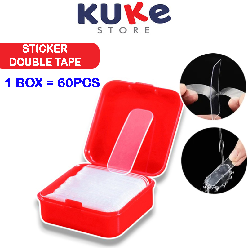 Jual KUKE DOUBLE TAPE STICKER 1 BOX ISI 60PCS/DOUBLE TAPE GEL 2 SISI ...