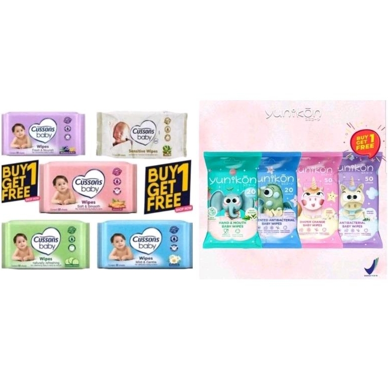 Jual Yunikon Baby/Cussons Baby Wipes 50s /Yunikon Baby Wipes 50s/tisu ...