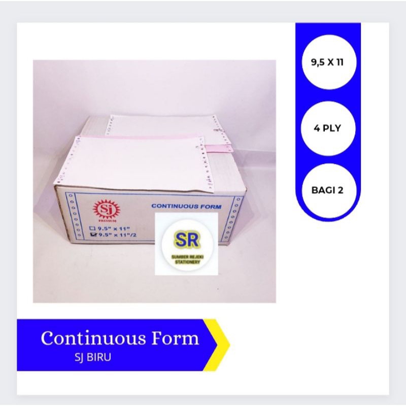 Jual CONTINUOUS FORM SJ PREMIUM (9,5 X 11) 4 PLY (BAGI 2) | Shopee ...