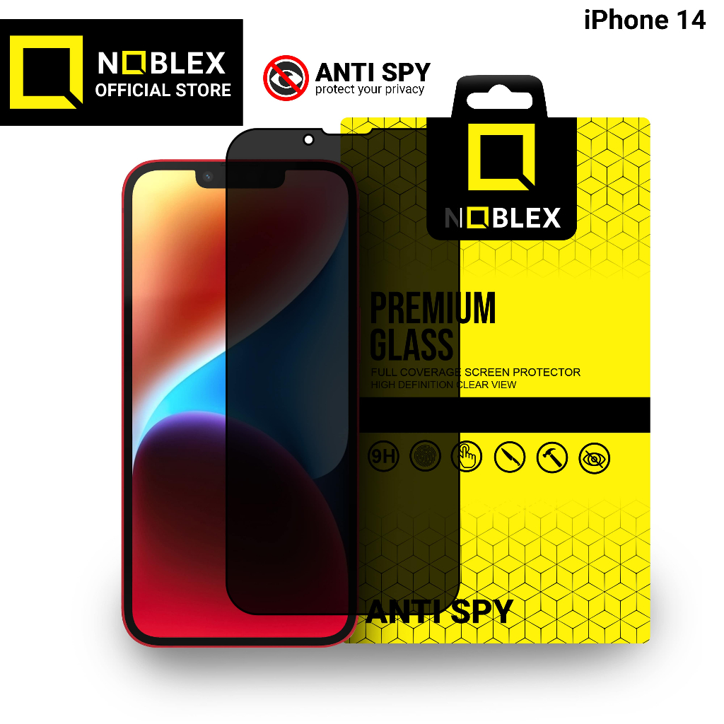 Jual Noblex Tempered Glass Anti Spy for iPhone 14 Antigores Anti Gores Anti Spy full Screen ...
