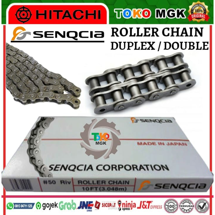 Jual RANTAI CHAIN RS 100-2 DOUBLE HITACHI SENQCIA ORIGINAL HARGA MURAH ...