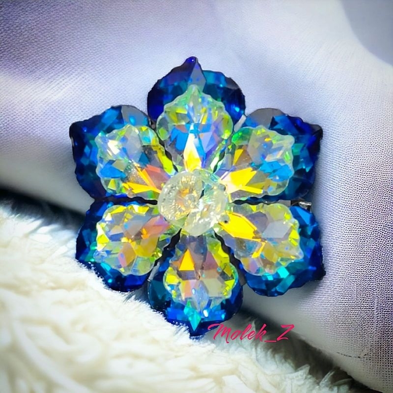 Jual Mewah Brooch Bros Bunga Flower Kristal 3D Sparkling Kebaya Hijab ...