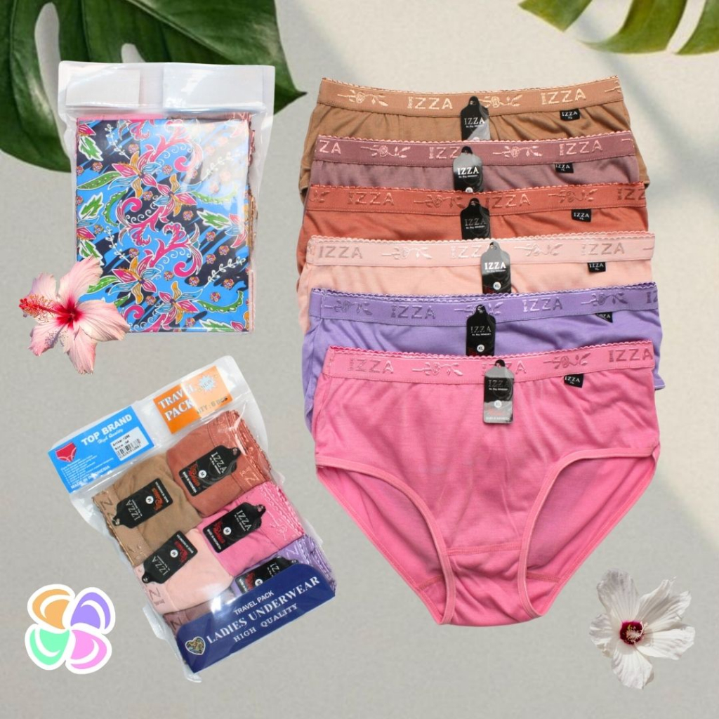 Jual (6 Pcs) CELANA DALAM WANITA IZZA 1266 CD PEREMPUAN KATUN TRAVEL PACK ISI 6 Pcs | Shopee ...