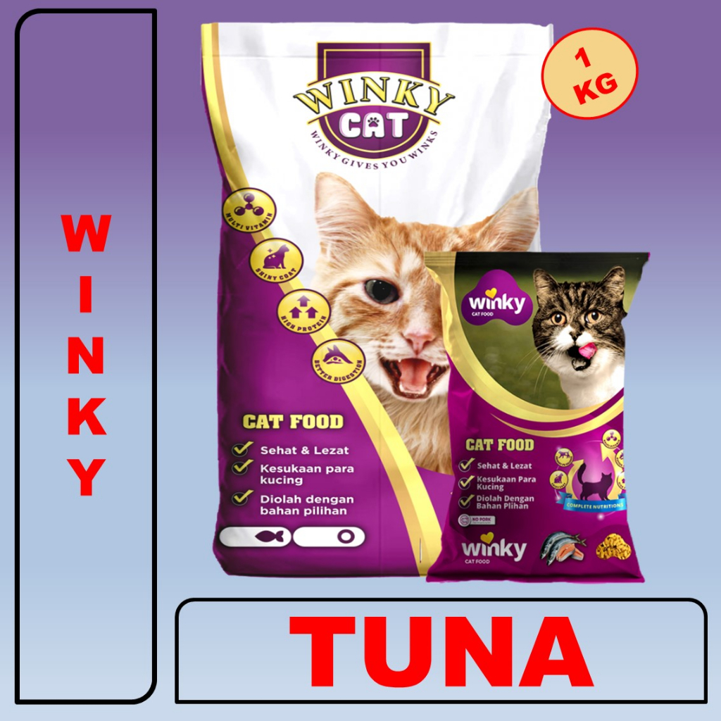 Jual Winky Cat Rasa Tuna 1 Kg winky cat food | Shopee Indonesia