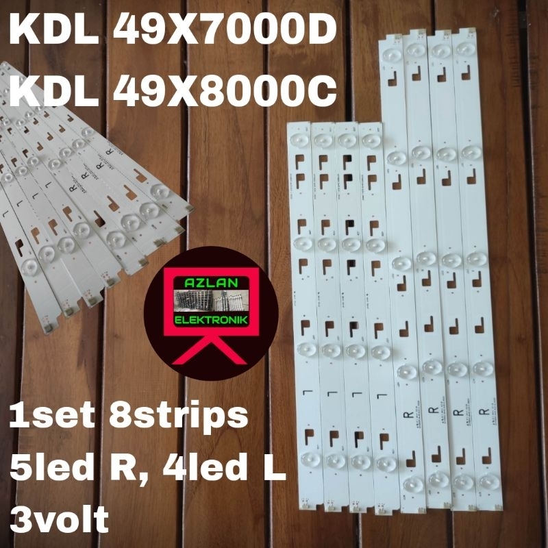 Jual BACKLIGHT LED TV SONY KDL 49X7000D 49X8000C 5+4led 3volt | Shopee Indonesia