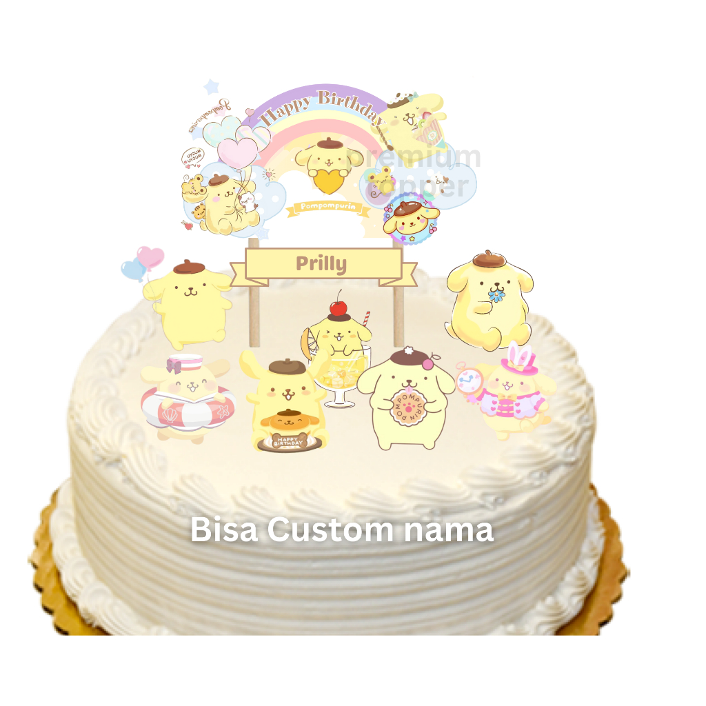 Jual topper cake Pochacco , pompompurin / hiasan kue happy Birthday ...