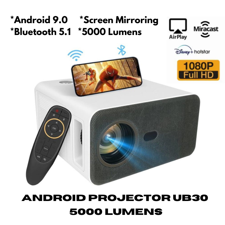 Jual Projector LED 5000 Lumens UB30 Android 9 Proyektor Full HD 1080P ...