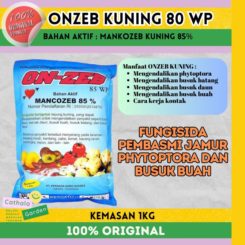 Jual ONZEB KUNING 85WP KEMASAN 1 KG | FUNGISIDA MANKOZEB KUNING 85% ...