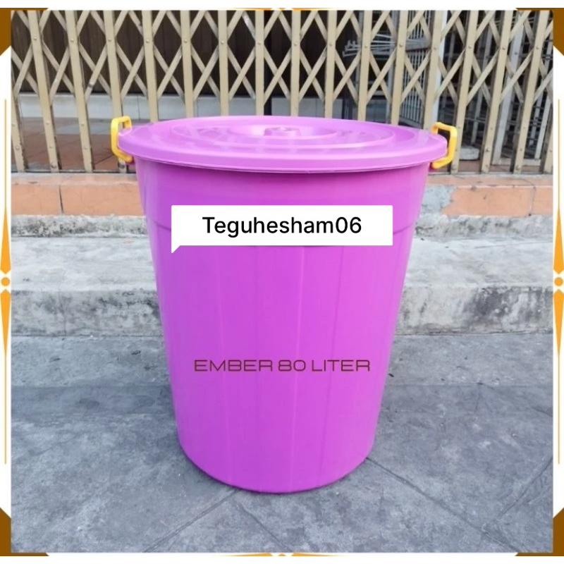 Jual EMBER AIR PLASTIK + TUTUP 80 LITER WARNA / EMBER PLASTIK BESAR ...