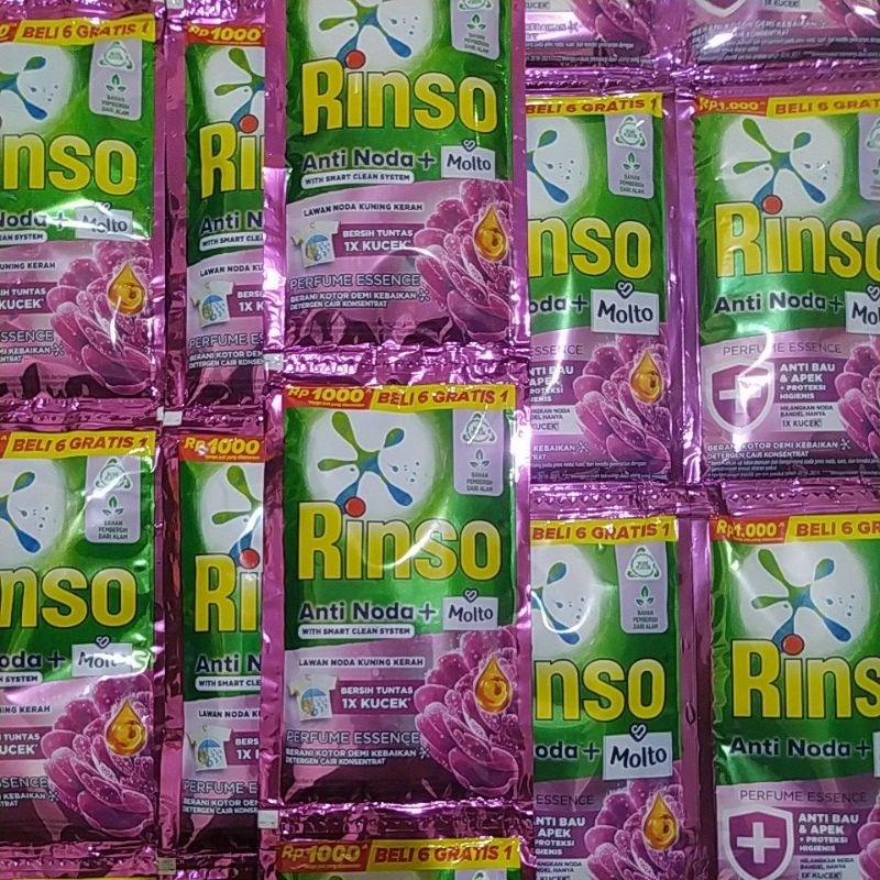 Jual Rinso cair 1000an 38 ML ( 4 Renceng = 28 sachet ) | Shopee Indonesia