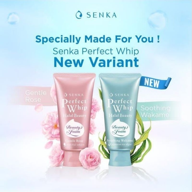 Jual NEW SENKA Perfect Whip Gentle Rose & Whip Soothing Wakame 100gr ...