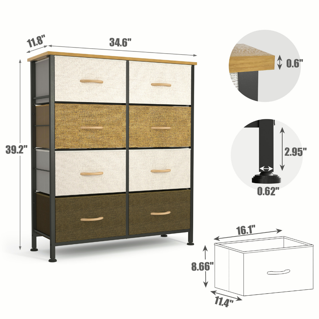 Jual Damaindah Lemari Pakaian / Kain Linen 6 Laci Lemari Sisi Ranjang ...