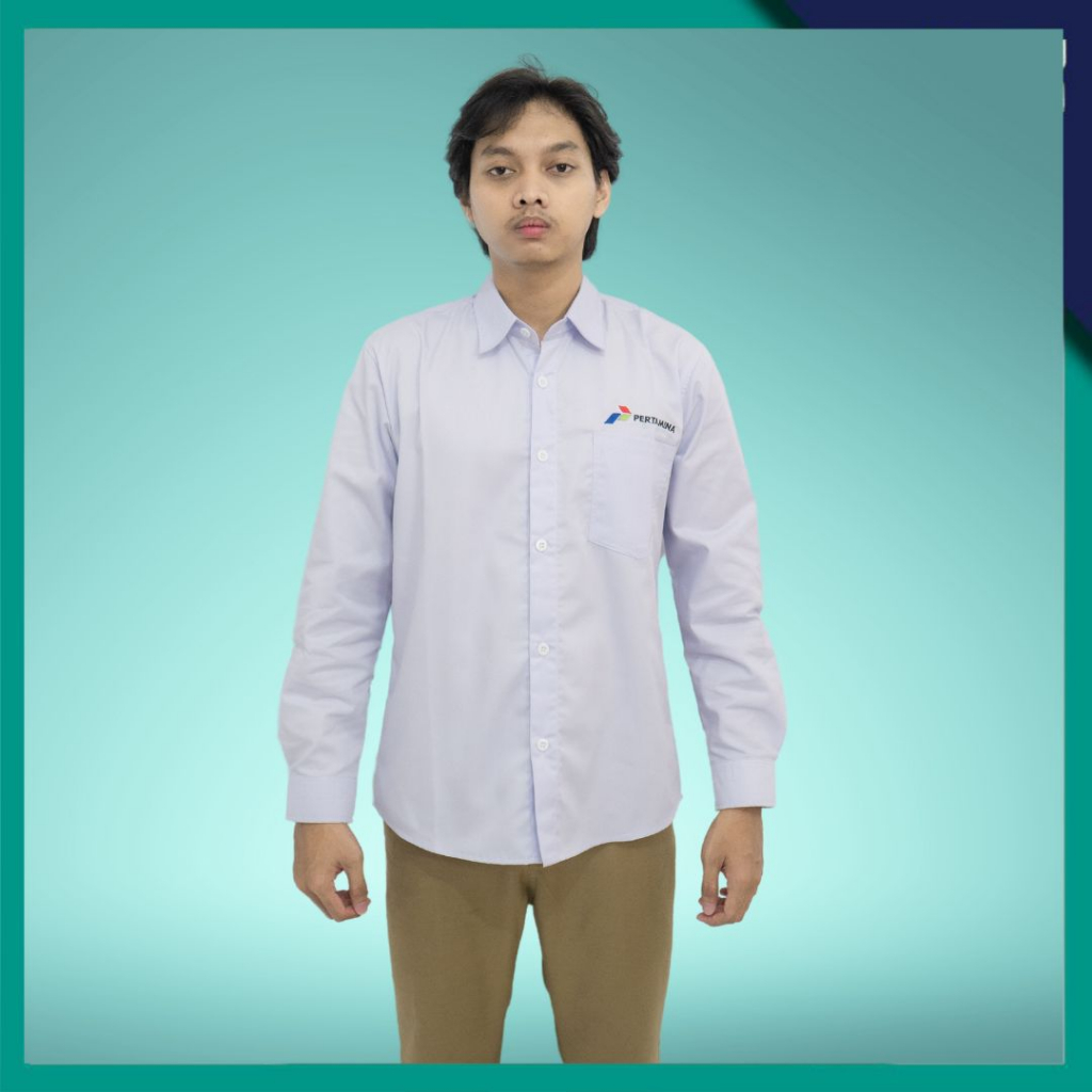 Jual Kemeja Pertamina Putih Lengan Pendek Panjang Premium Kemeja Kerja ...