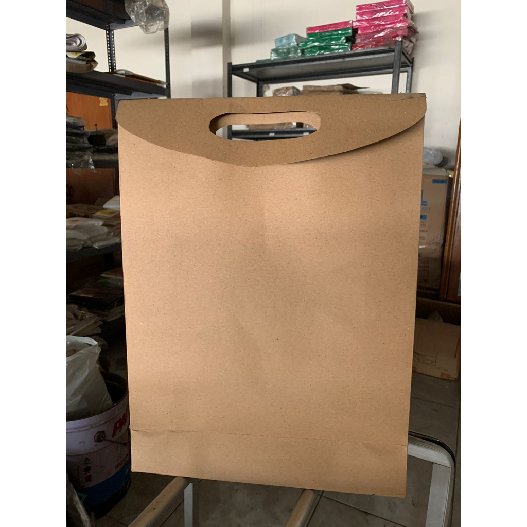 Jual Paperbag kraft coklat pond tutup 27x8x36cm / paperbag coklat / tas ...