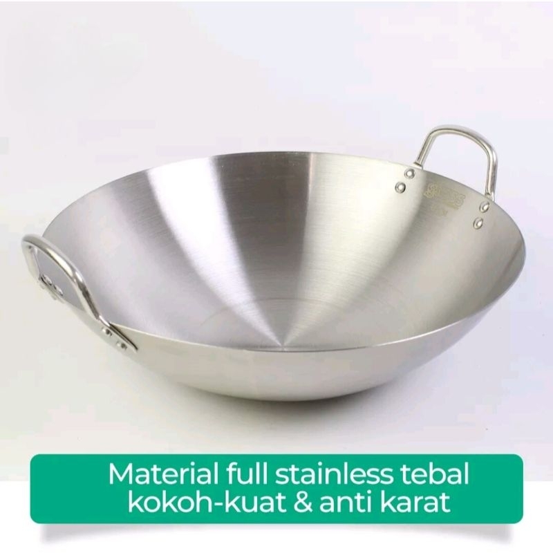 Jual Wajan Premium Kuali Penggorengan Stainless Steel Tebal | Shopee ...