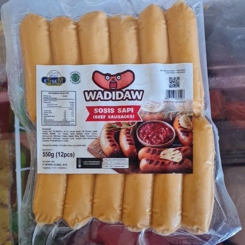 Jual Wadidaw Sosis Bakar Sapi 550gram isi 12 Produk Essem Food | Shopee ...