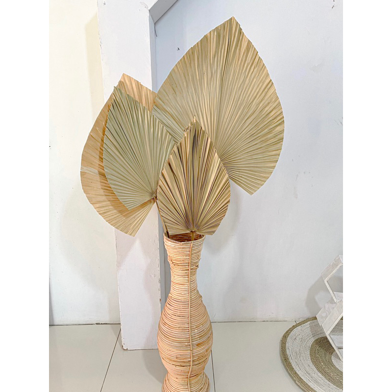 Jual PAKET HEMAT DAN VAS ROTAN 70CMPAMPAS+DAUN PALEM KERING+BUNGA ...