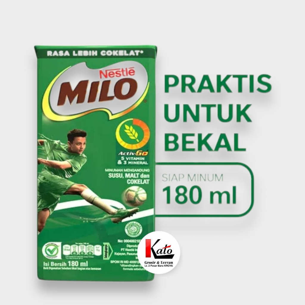 Jual Milo Activ-Go Minuman Mengandung Susu dan Cokelat UHT Multipack 180ml | Shopee Indonesia
