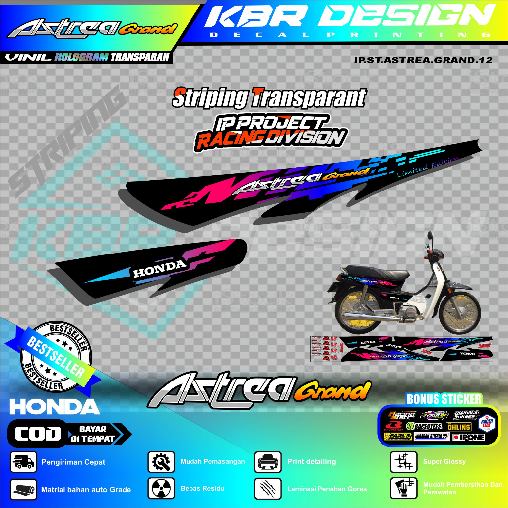 Jual (COD) STIKER STRIPING ASTREA GRAND - STIKER STRIPING MOTOR HONDA ...