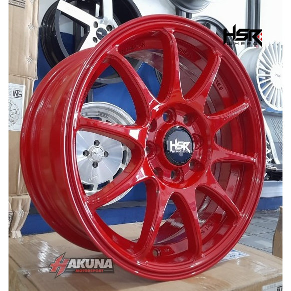 Jual Velg Mobil Red Glossy HSR DL R15 Lebar 6,5 Pcd 4X100-114,3 Buat ...