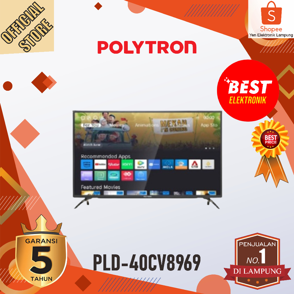 Jual TV POLYTRON PLD 40CV8969 LED 40 Inch Smart Full HD Garansi Resmi ...