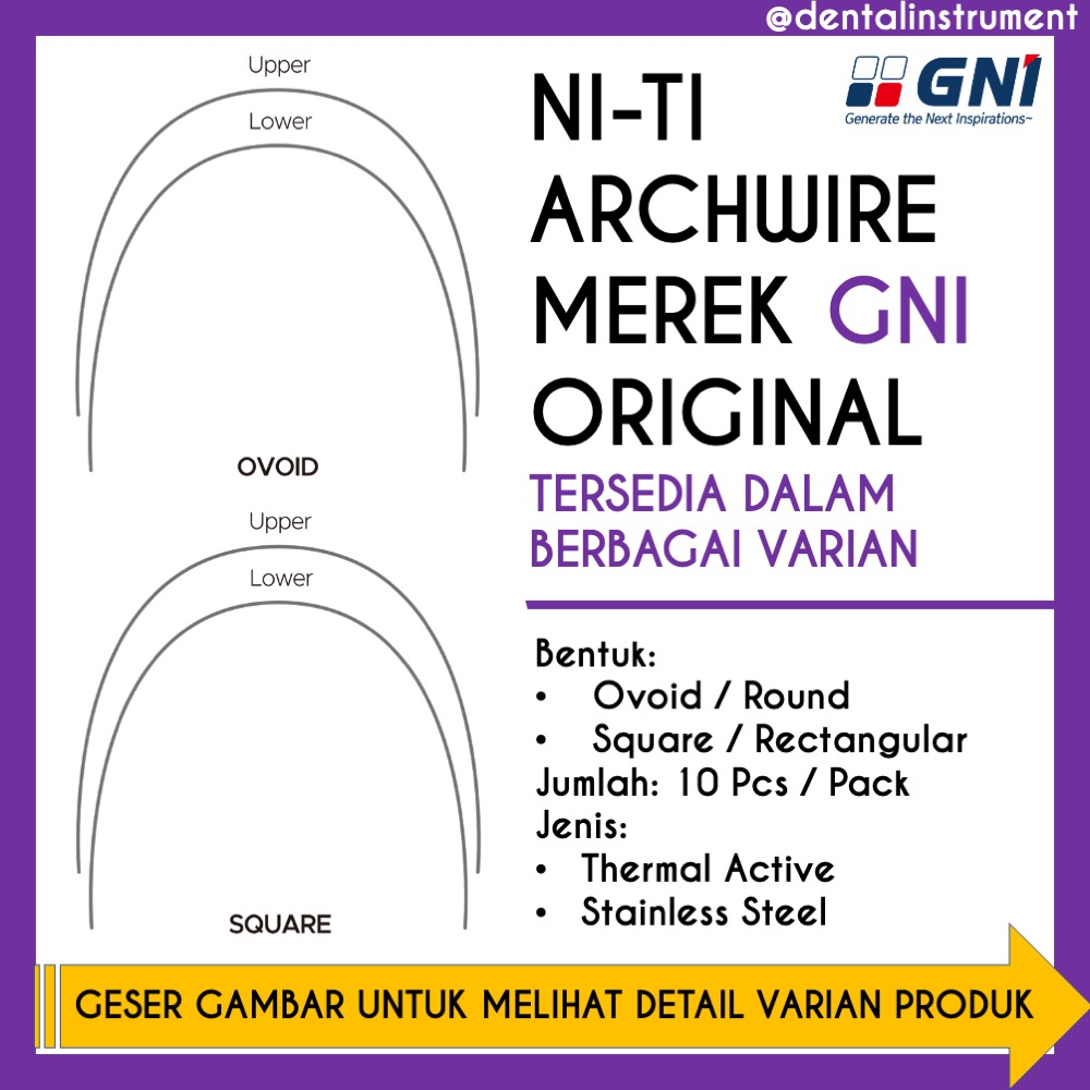 Jual GNI NITI Wire Archwire Thermal Active / Stainless Steel Super ...