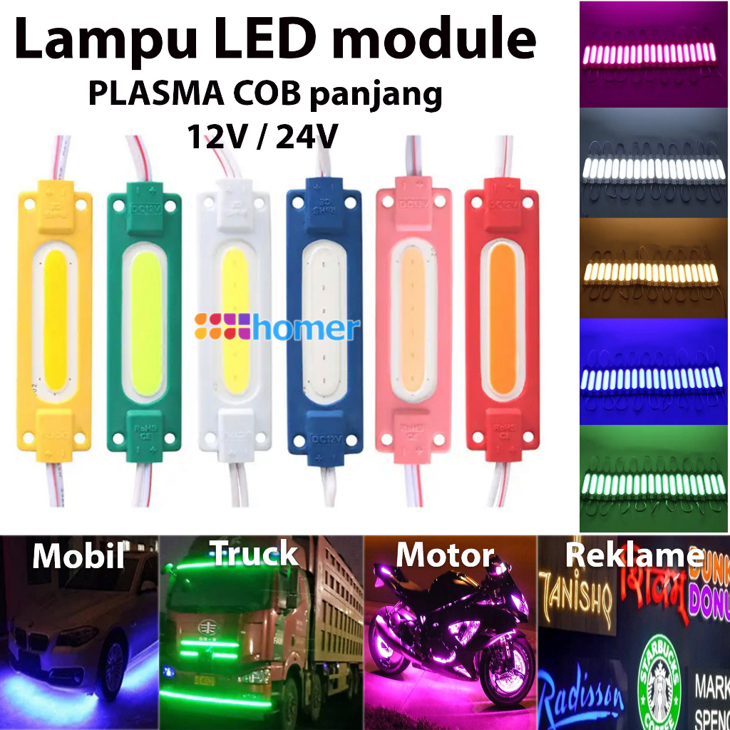 Jual Lampu LED Modul plasma COB panjang besar 6818 LED module waterproof 12V 24V 12 Volt 24 Volt ...