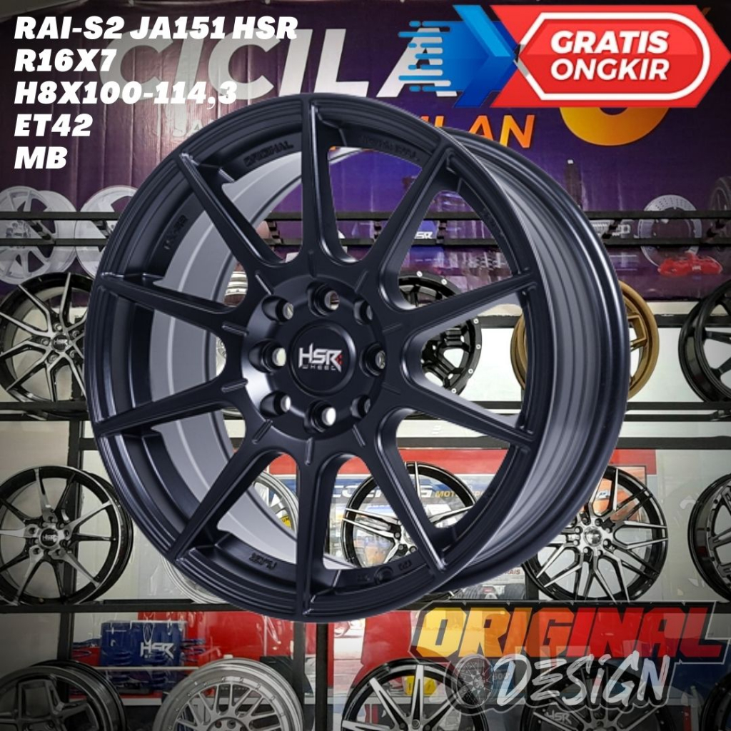 Jual Velg Mobil Avanza , Xenia , Jazz , Yaris , HSR RAI S2 Ring 16 R16 Black | Shopee Indonesia