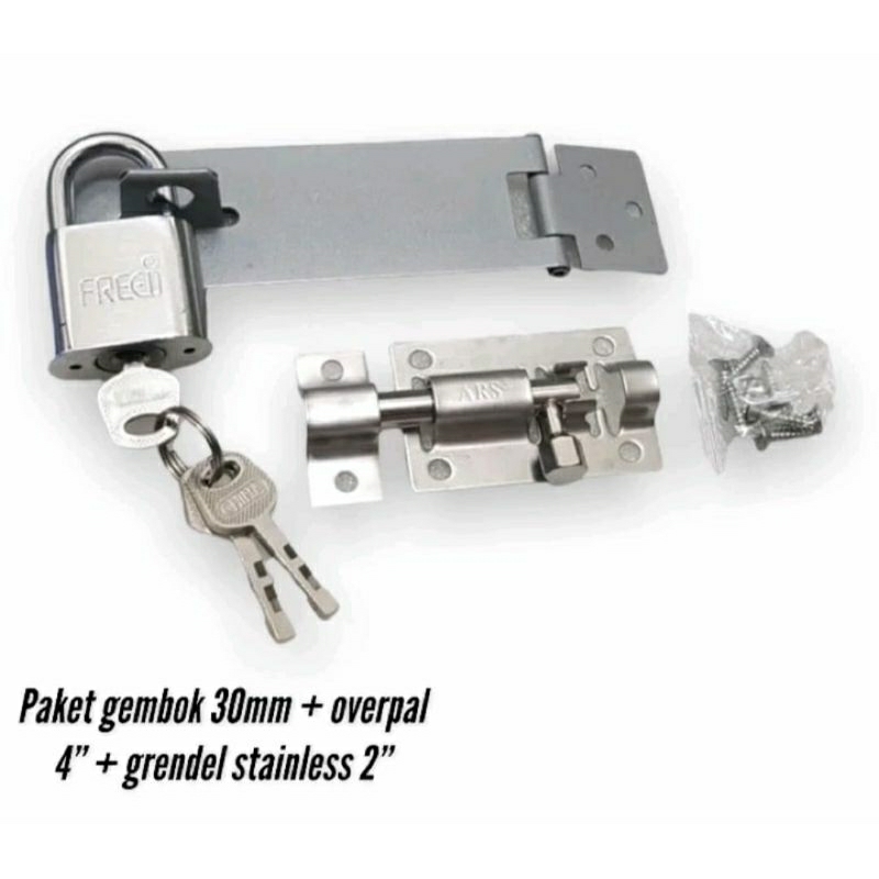 Jual 1 SET Gembok Putih Galvanis anti karat Murah tinggal pasang ...