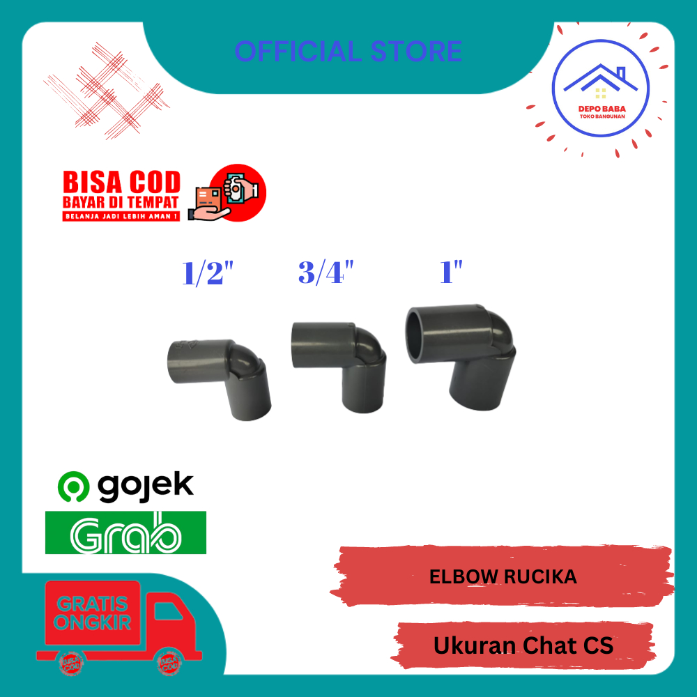 Jual Rucika Keni / Elbow / Knee / Sambungan L pipa AW / D 1/2 , 3/4, 1 , 1 1/4 inch | Shopee ...