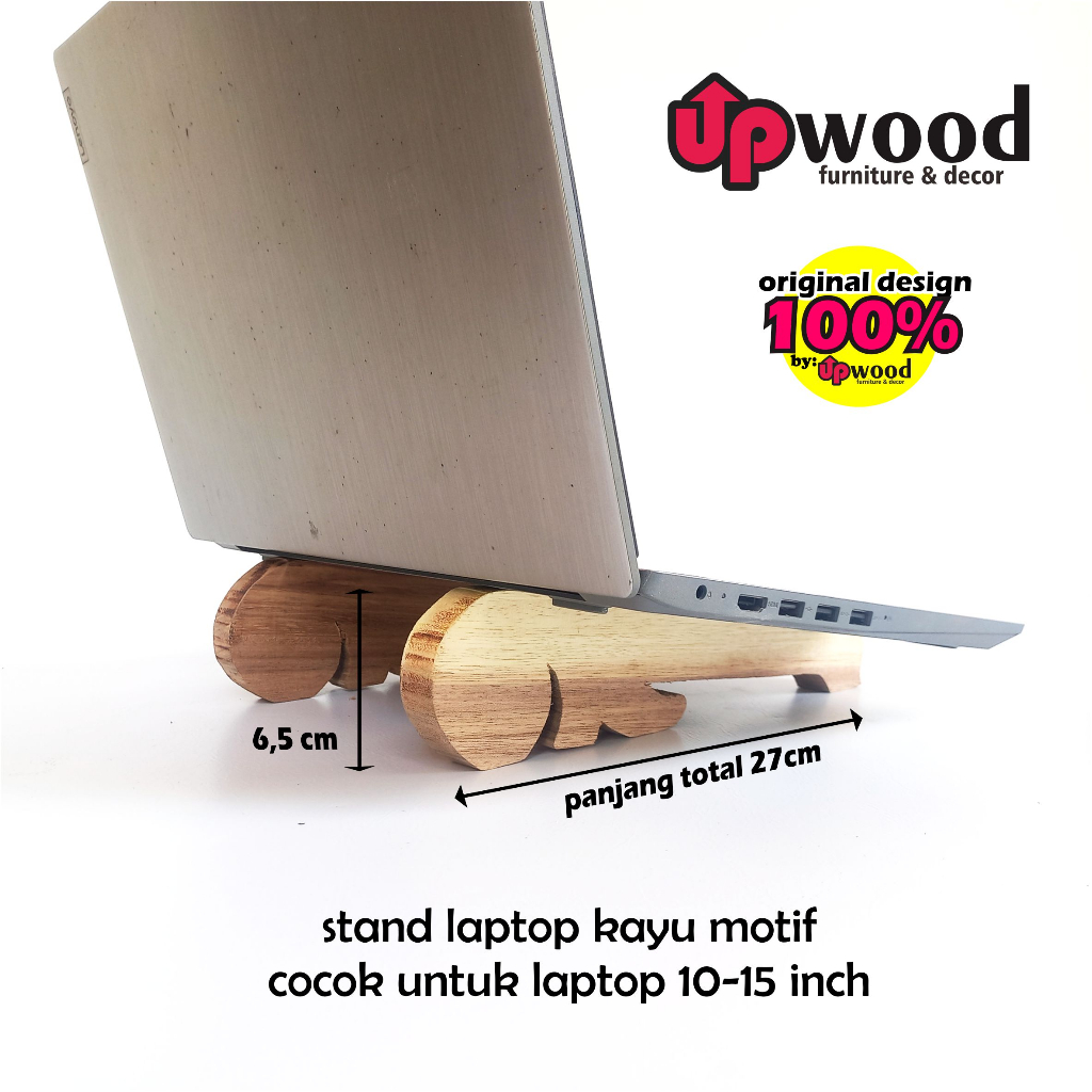 Jual stand laptop bahan kayu motif 004 - dudukan laptop kayu | Shopee ...