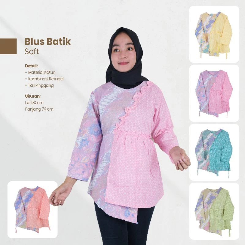 Jual Blus Batik Soft Tali Wanita - Sekar Ayu Batik | Shopee Indonesia