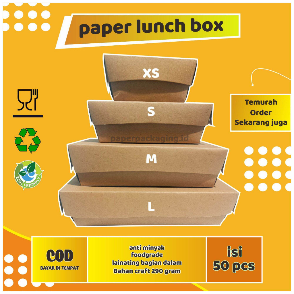 Jual KERTAS COKLAT PAPERCRAFT KEMASAN LUNCH BOX LAMINASI MINYAK ISI 50pcs (SIAP PAKAI) | Shopee ...