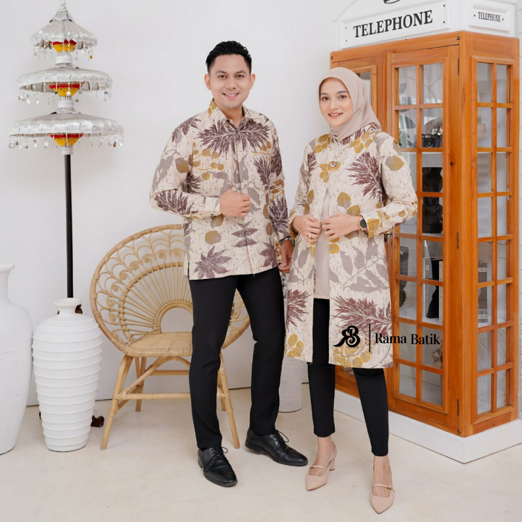 Jual Batik Couple Terbaru Baju Batik Couple Modern Sakura Premium Katun ...