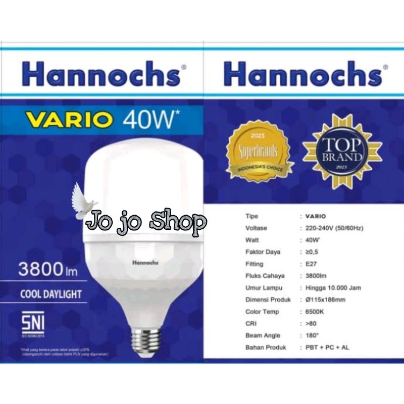 Jual Lampu LED HANNOCHS VARIO 40 Watt Bohlam LED HANNOCHS VARIO KAPSUL 40W | Shopee Indonesia