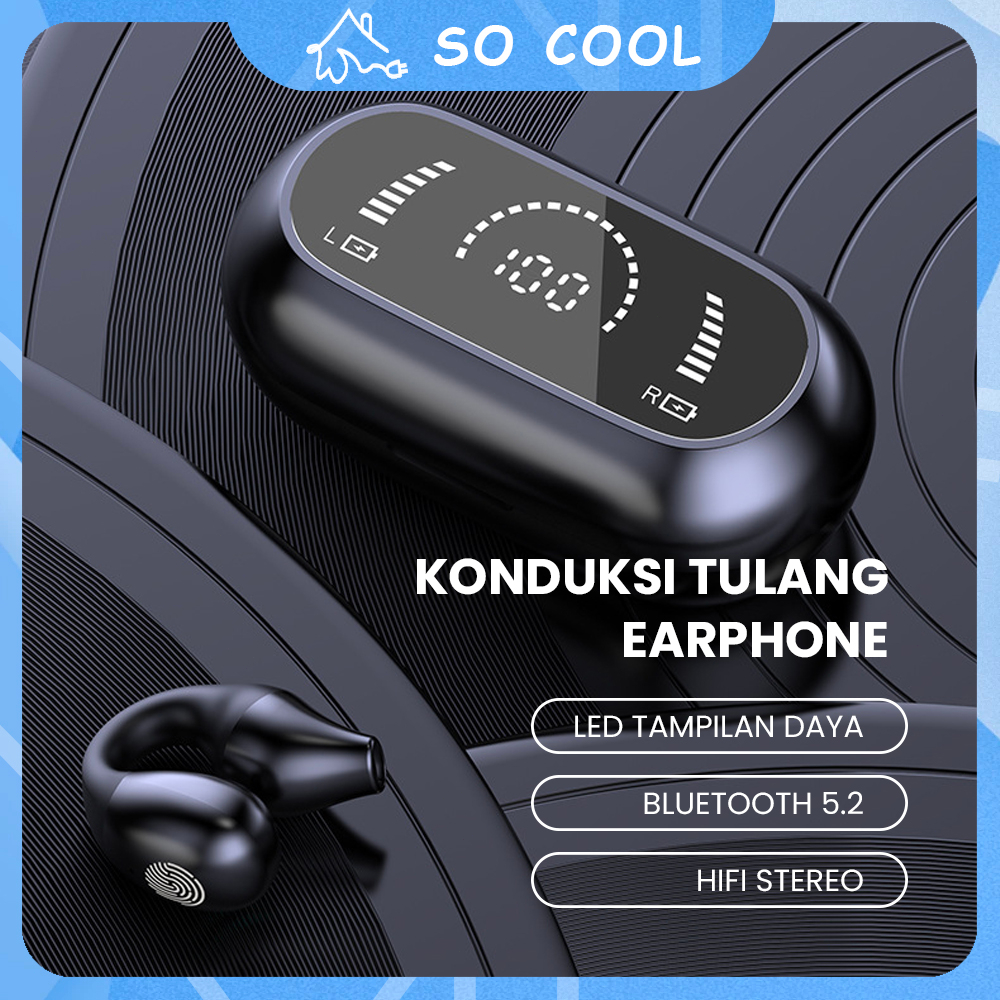 Jual S03 Wireless Headset Bone Conduction Olahraga Clip Ear TWS ...