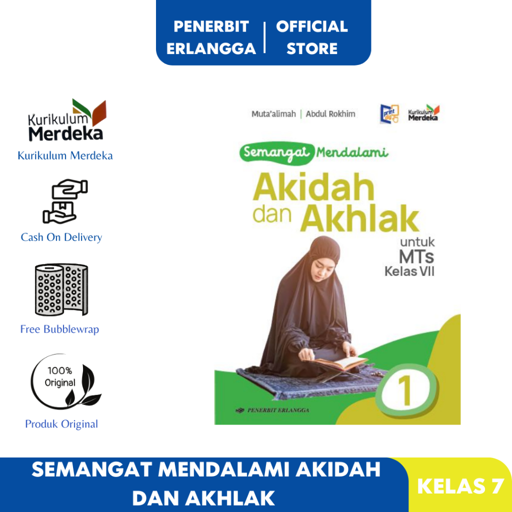 Jual [Erlangga Official] Semngat Mendalami Akidah & Akhlak Mts Kelas 7 ...
