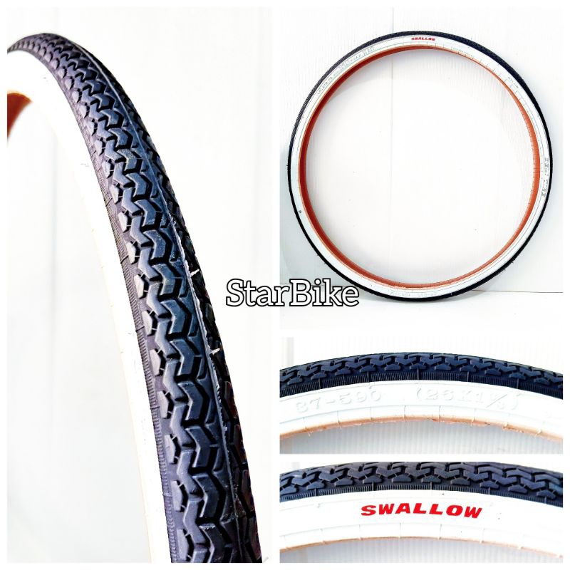 Jual Ban Luar Sepeda 26×1 3/8 Jengki Ctb Seira Hitam Putih Swallow ...