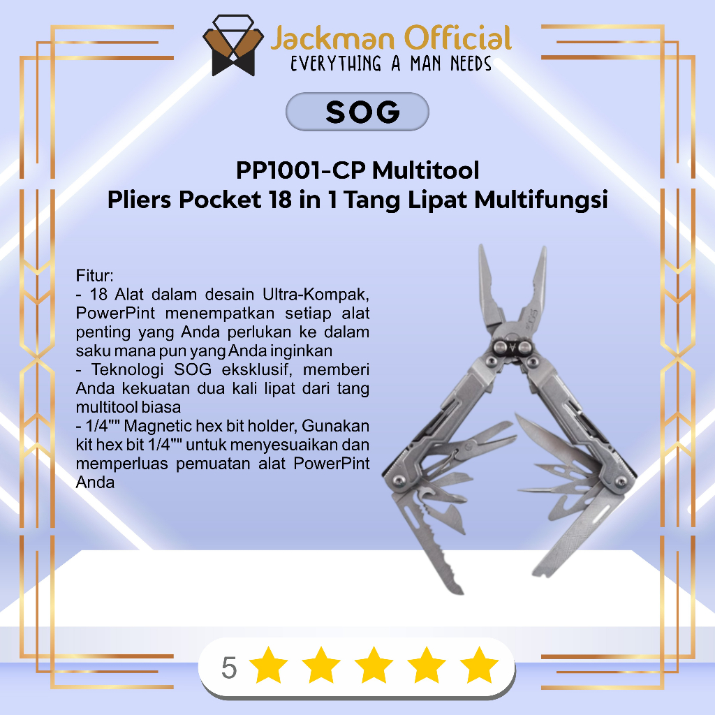 Jual SOG PP1001-CP PowerPint Multitool Pliers Pocket 18 in 1 Tang Lipat ...