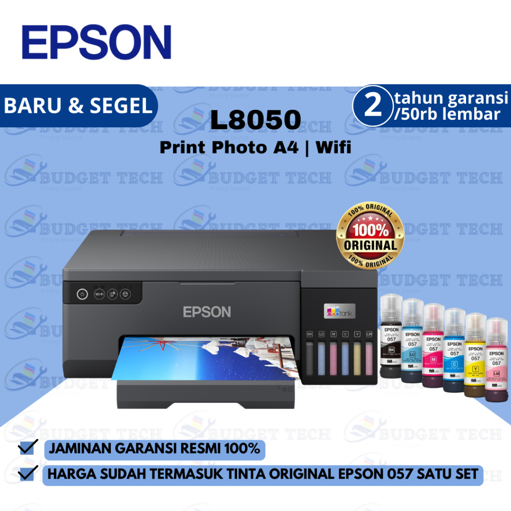 Jual Printer Epson Ecotank L8050 (Pengganti L805) Printer Photo A4 6 Warna Epson L8050 WiFi ...