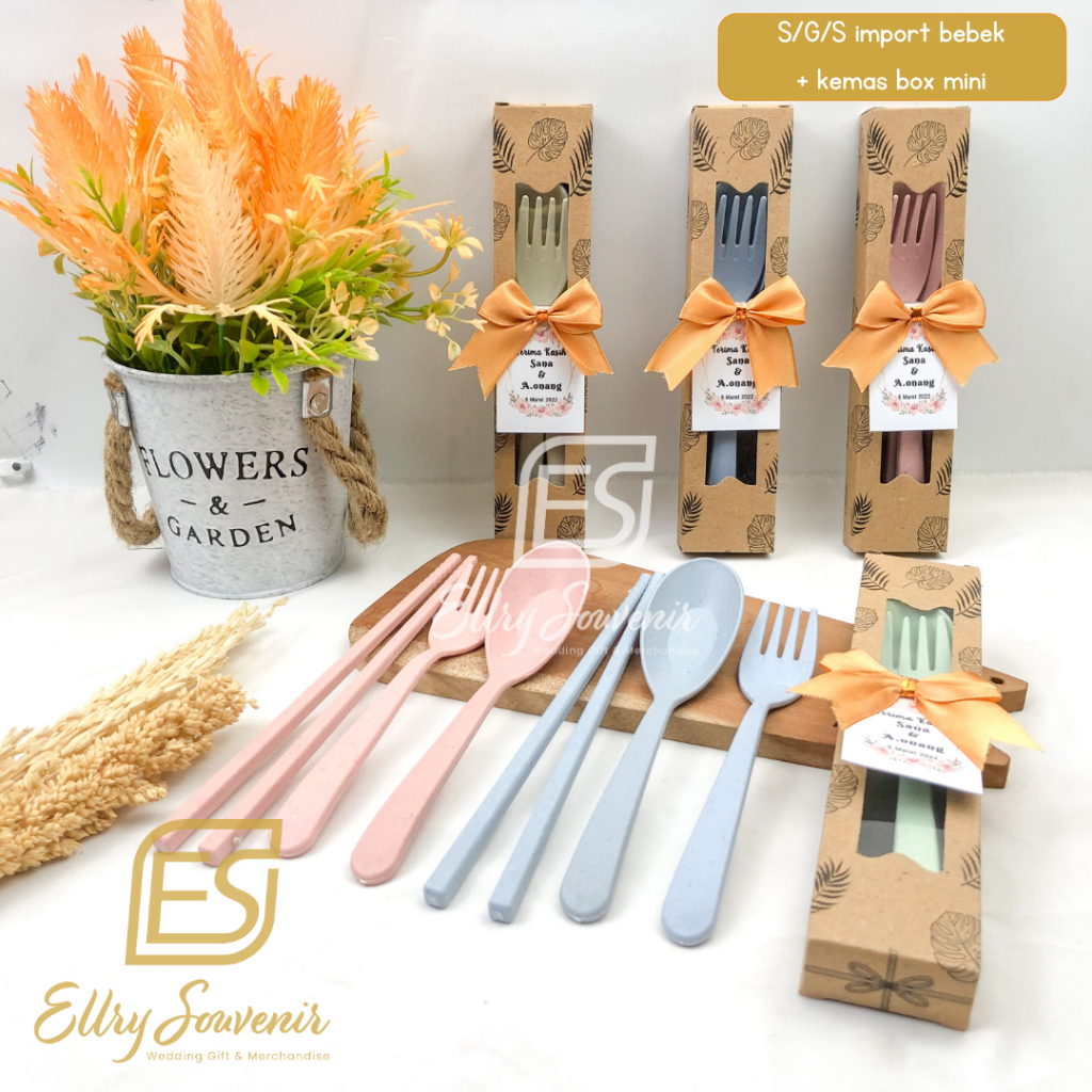Jual Souvenir Sendok Garpu dan Sumpit Import Kemas Box Mini | Shopee ...