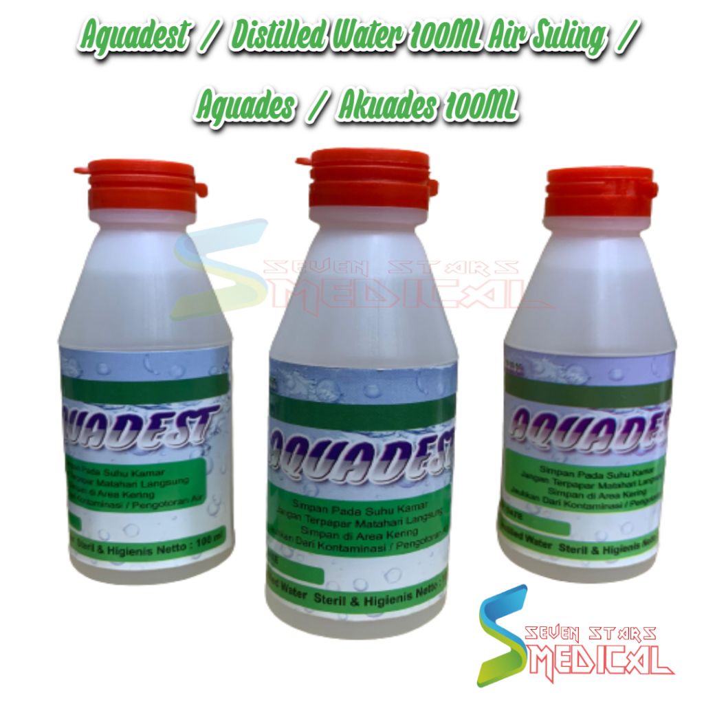Jual EZKK AQUADEST 100ml - Distilled Water 100ML Aquades Air Streril ...