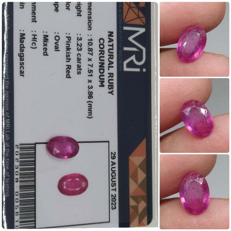 Jual Natural Ruby Afrika 3,4ct memo MRI kualitas medium | Shopee Indonesia