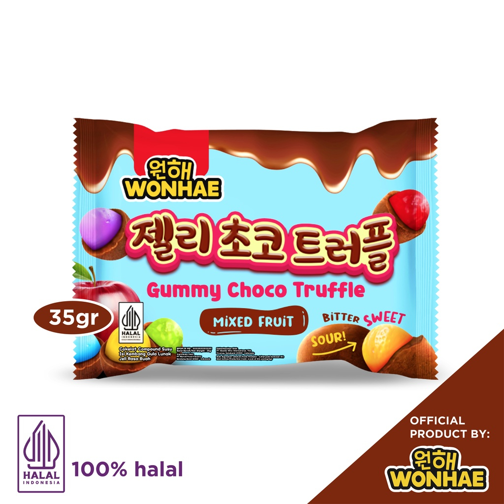 Jual Wonhae Gummy Choco Ball Truffle Mixed Fruit 35gr by Mujigae ...