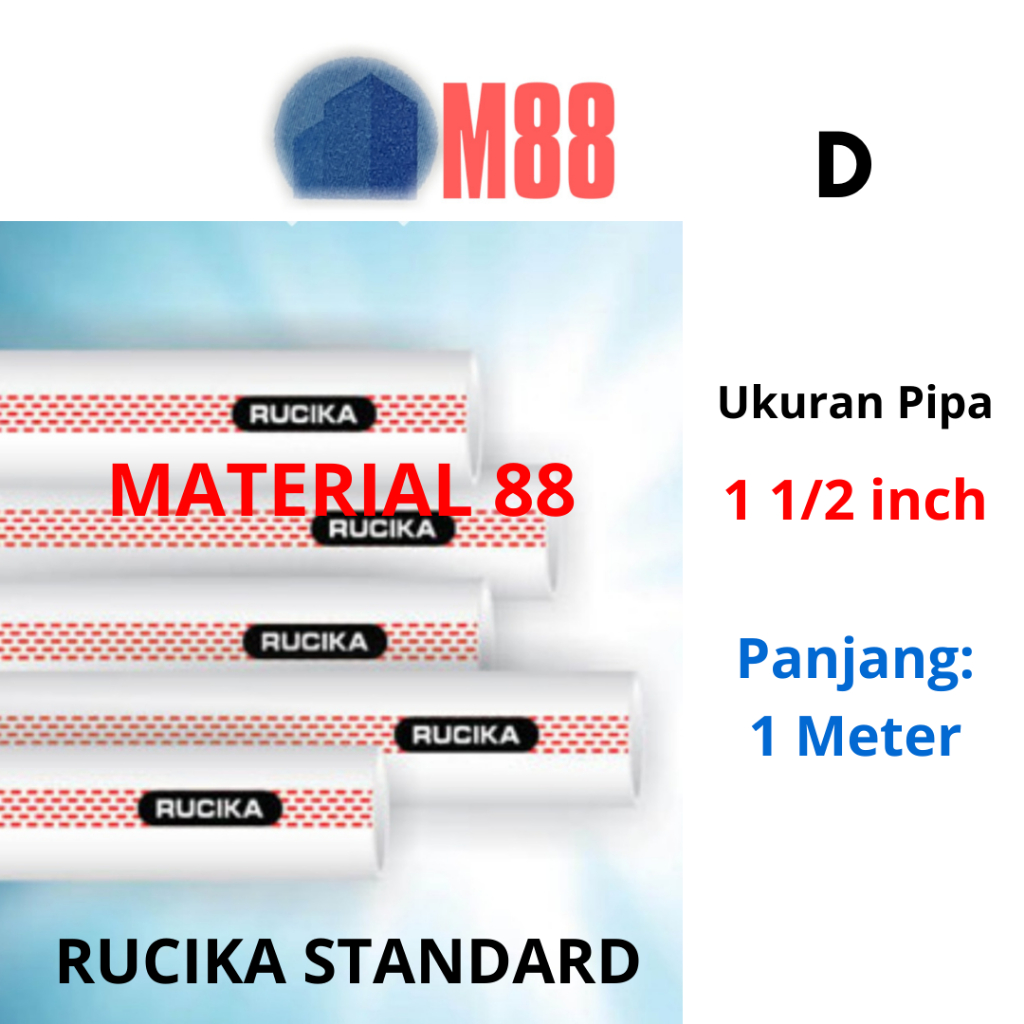 Jual Pipa RUCIKA STD 1 Meter - 1 1/2 inch D - Rucika Standard Putih ...