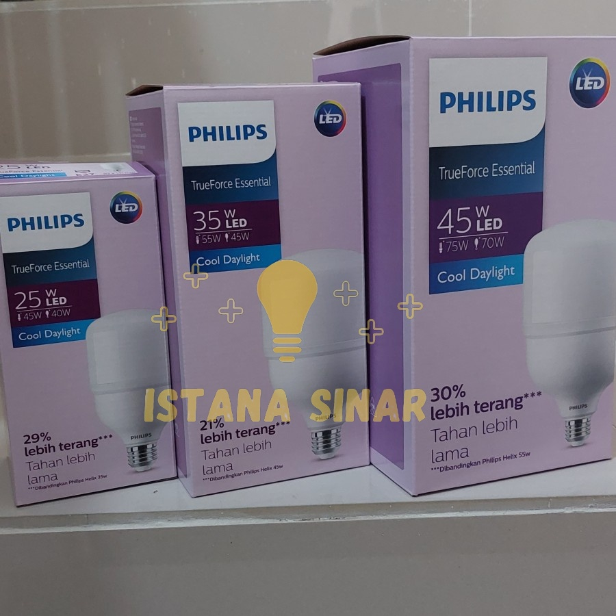 Jual Lampu PHILIPS TrueForce Esential Putih Watt Besar 20 25 35 45 W Watt LED philips Essential ...
