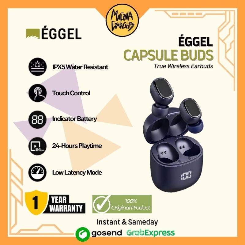 Jual Eggel Capsule Buds TWS Bluetooth Earphone with Gaming Mode True ...